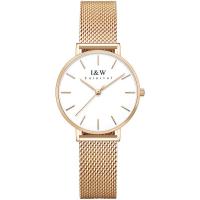 China Ultra Thin Minimalist Ladies Quartz Watch Simple Dial Milanese Mesh Metal Strap 3 Colors Elegant Daily Dress Wrist Watch Gift For Women for sale