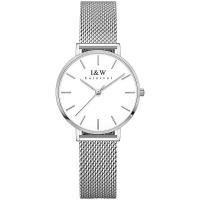 China Ultra Thin Minimalist Ladies Quartz Watch Simple Dial Milanese Mesh Metal Strap 3 Colors Elegant Daily Dress Wrist Watch Gift For Women for sale