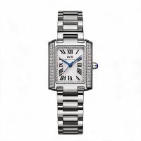 China Vintage Square Roman Dial Ladies Quartz Watch Thin Milanese Mesh Metal Strap 3 Tones Elegant Daily Dress Wrist Watch For Women Gift for sale