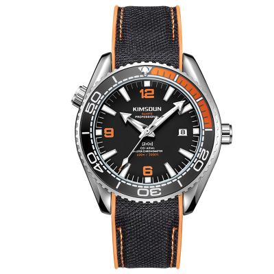 China Quarter‑Orange Men’s Chronograph Watch, Stainless‑Steel Case Leather‑Strap Business‑Sports Wrist Watch for sale