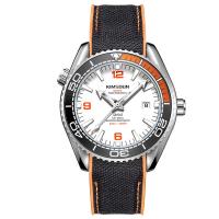 China Quarter‑Orange Men’s Chronograph Watch, Stainless‑Steel Case Leather‑Strap Business‑Sports Wrist Watch for sale
