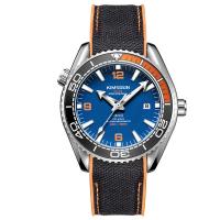 China Quarter‑Orange Men’s Chronograph Watch, Stainless‑Steel Case Leather‑Strap Business‑Sports Wrist Watch for sale