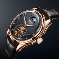 China Carnival Automatic Mechanical Watch Moon Phase Skeleton Dial Leather Strap Men Wrist Watch for sale