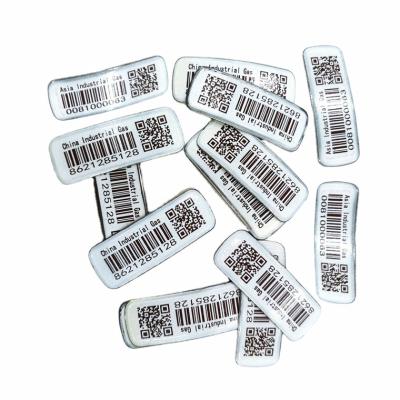 China Industrial Gas Oxygen Cylinder Tracking QR Code Tag Manage Label for sale