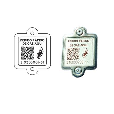 China Vertical Install Cylinder Barcode Tags LPG Tracking UV Protection Permanent Lable for sale