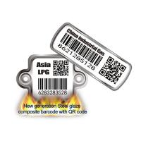 China Metal Ceramic Bar Code Tag For Liquid Gas Cylinder Tracking High Temperature Resistance for sale