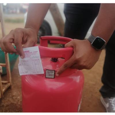 China 304 Steel Glaze Cylinder Barcode Asset Tracking QR Code Oil Resistance for sale