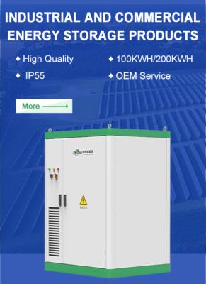 China 100KWH 200KWH Industrial Energy Storage IP55 Commercial Solar Battery Storage for sale