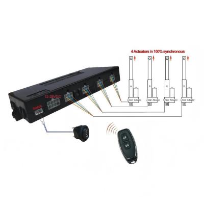 China 4 Channel Hall Effect Linear Actuator Lifting Column Synchronization Controller 12V 28VDC 40A for sale