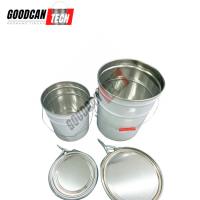 China Industrial Painted Tin Pails 5L Empty 0.28mm 0.35mm Thickness with Lock Hoop for sale