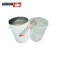 China Metal Cover Conical Tin Pails 18liter 0.35mm Thickness With Flower Lug Lid Rubber Strip for sale