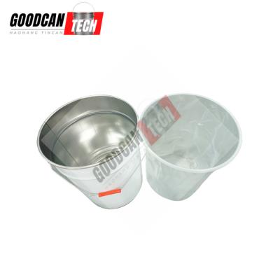 China Solvent Conical Empty Tin Pails 10liter OEM 0.35mm Thickness With Metal Flower Lug Lid for sale