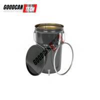 China Gold Lacquer Inner Empty Black Tin Pails 25 Liter OEM Printing With Curling 6.60 Gal for sale