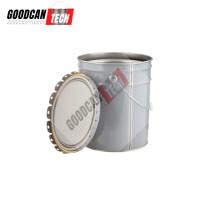 China Grey Lacquer Coating Printing Conical Pail 18 Liter 4.76 Gal With Curling Flower Lug Lid for sale
