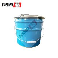 China OEM 10L Painted Tin Pails With Lock Hoop 0.35mm Body Thickness Inner Gold Lacquer for sale