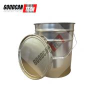 China 20iter Gold Conical Pail Body Thickness 0.35mm With Curling Flower Lug Lid for sale