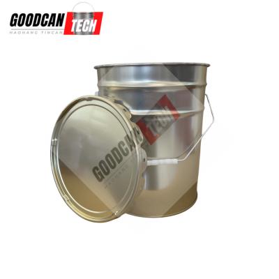 China 20iter Gold Conical Pail Body Thickness 0.35mm With Curling Flower Lug Lid for sale