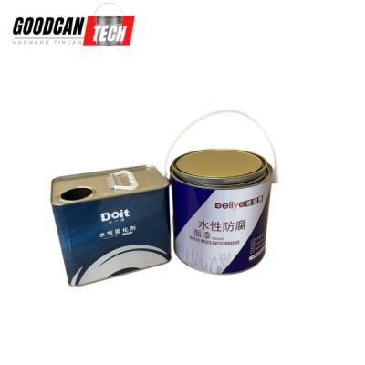 China 3liter Round Tin Cans With Steel Handle 0.28mm Body Thickness Metal Cover for sale