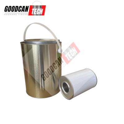 China White Coated Car Paint 1L Empty Tin Cans D108mm Diameter With 42mm Plastic Cap for sale