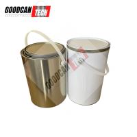 China Chemical Paint Empty 1 Gallon Tin Cans 4liter Round White Coated Thickness 0.28mm for sale