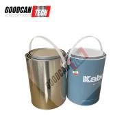 China Carpoly Chemical Paint Empty Round Tin Cans 4liter 1 Gallon With Metal Cover for sale