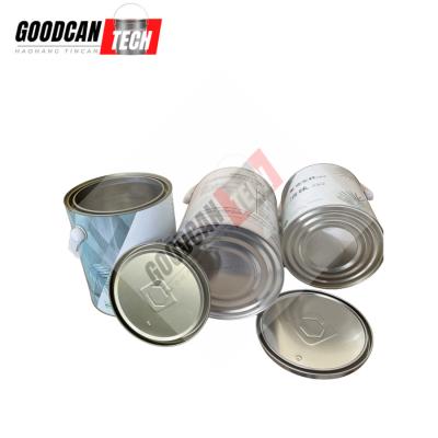 China Round 1 Gallon Metal Can 4liter OEM With Handle Carpoly Printing Metal Cover for sale