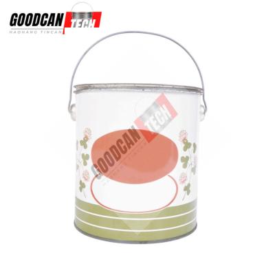 China OEM Round Tin Container 5liter For Paint Wood Coating Tin Package for sale