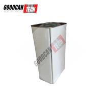 China Adhesive Tin Can Container 6liter White Metal Paint Bucket With Lid for sale