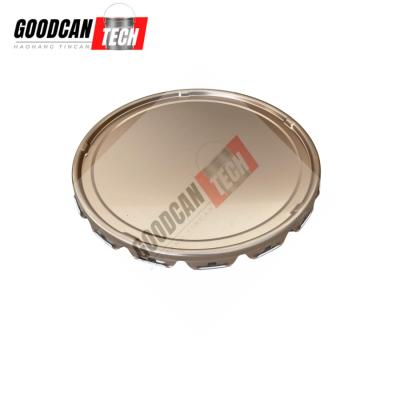 China Gold Paint Pail Lid 18liter Straight Flower Lug Lid 0.35mm Thick for sale