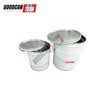 China Conical Tin Pail Components Metal Pail Lid 5liter 0.28mm Thick White Coated With Lock Hoop for sale