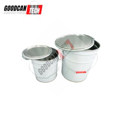 China Conical Tin Pail Components Metal Pail Lid 5liter 0.28mm Thick White Coated With Lock Hoop for sale