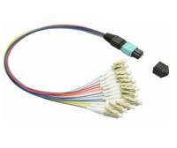 China 850nm 0.75dB MTP MPO Fiber Patch Cable LC Connector MTO Cable for sale