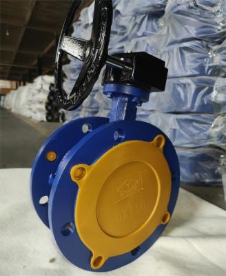 China Cast Iron Rubber Lined Flanged Butterfly Valve DN100 125 150mm PN10 for sale