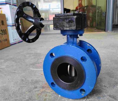 China DN400 PN10 Fire Grey Cast Iron Flanged Butterfly Valve with Handwheel for sale