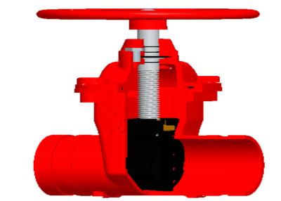 China Clamp Connection Non Rising Stem Red Gate Valve Fire Protection for sale