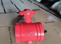 China Size 200mm Red Butterfly Valve Fire Protection Clamp Connection for sale