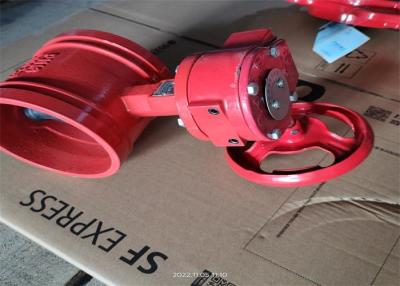 China DN100 Turbine Groove Red Butterfly Valve Ductile Iron Fire Protection Valve for sale
