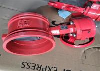 China DN100 Turbine Groove Red Butterfly Valve Ductile Iron Fire Protection Valve for sale