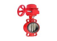 China Signal Wafer Butterfly Valve Gear Worm Power Fire Protection DN40-200 Ductile Iron for sale