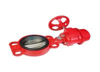 China Signal Wafer Butterfly Valve Gear Worm Power Fire Protection DN40-200 Ductile Iron for sale