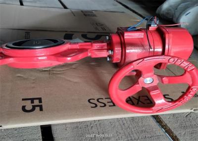 China Red Signal Wafer Butterfly Valve DN40-200 Ductile Iron EPDM Seat Fire Protection Water Valve for sale