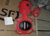 China Red Signal Wafer Butterfly Valve DN40-200 Ductile Iron EPDM Seat Fire Protection Water Valve for sale