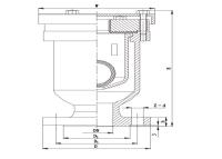 China Cast Iron Single Ball Flanged Air Valve PN10 PN16 Rustproof Ductile Iron Body for sale