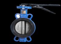 China Cast Iron Pinless Wafer Butterfly Valve 1.0-1.6 Mpa Pressure Handle Power for sale