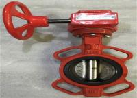 China Fire Wafer Type Worm Gear Butterfly Valve Grey Iron DN50-DN1000 1.6MPa for sale