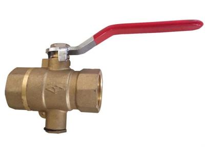 China Leakproof Lockable Brass Ball Valve 1.6MPa PTFE Ring Threaded Ball Valve DN15-DN50 for sale