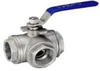 China Stainless Steel Three Way Ball Valve 1000 WOG Floating Ball Valve Threaded for sale