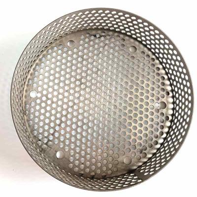 China Round Seive 304 Stainless Steel Mesh Basket Strainer Filter Mesh Perforated for sale