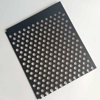 China Customized Matt Black Powder Coated Perforated Wire Mesh Round Hole for sale