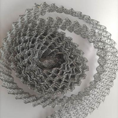 China Q235 Galvanized Low Carbon Steel Wire Mesh 15mm Wide 0.25mm Knitted Metal Mesh for sale